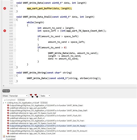 Linker Error Undefined Reference App Uart Put Buffer Nordic Q A