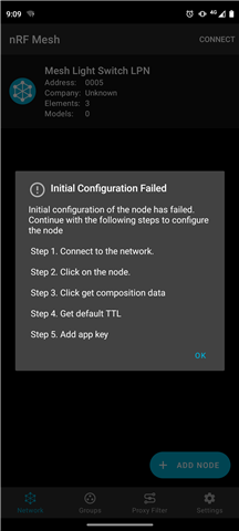 Can T Provision NRF52840 Dev Kit When Running Mesh Light Example