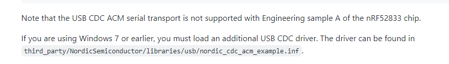 Is USB CDC ACM Supported On NRF52833 Nordic Q A Nordic DevZone