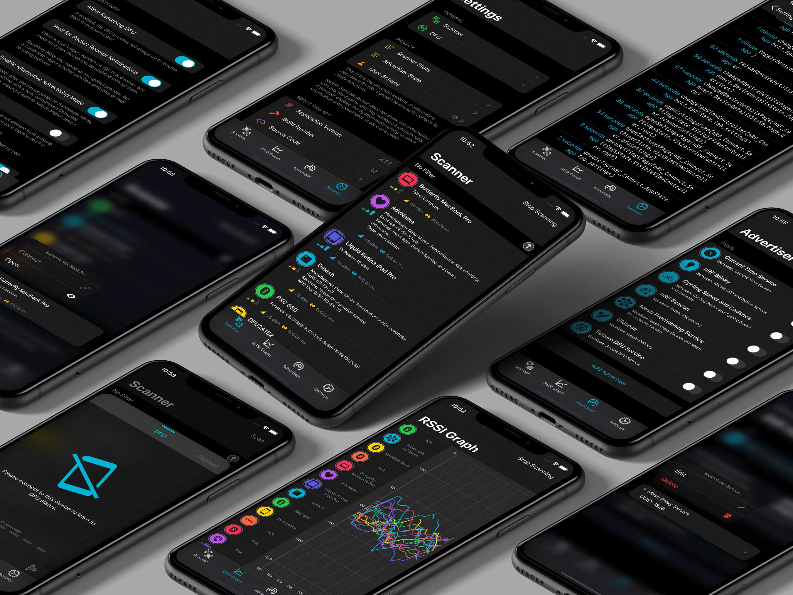 Nrf Connect 2 1 For Ios Welcoming Dark Mode Blogs Nordic Blog Nordic Devzone