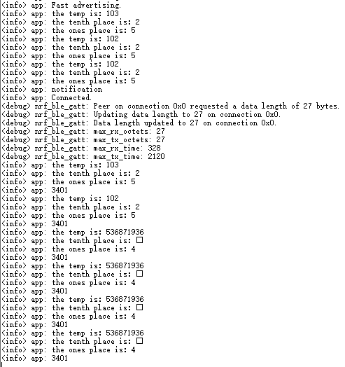 A chaotic value returned from sd_temp_get() after bluetooth's connection?why would this happen ...