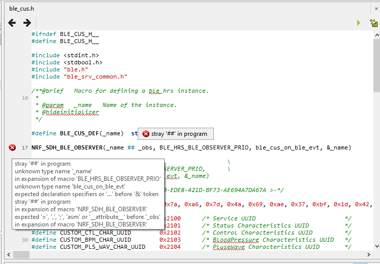 Improved argument error for "NRF_SDH_BLE_OBSERVER(_name ## _obs, BLE ...