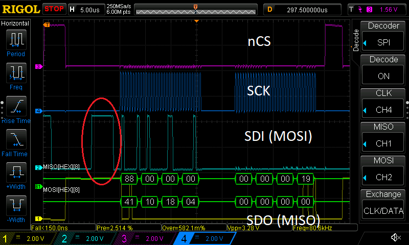 Spi Bus Glitch On Mosi Between Ncs And Sckspi Nordic Qanda Nordic Devzone Nordic Devzone