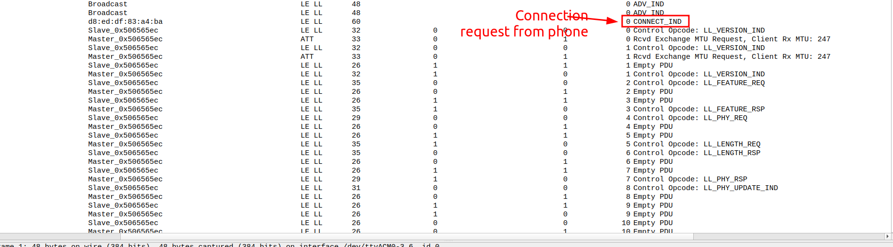Well Cant See Anything Useful On Wireshark Nordic Qanda Nordic Devzone Nordic Devzone