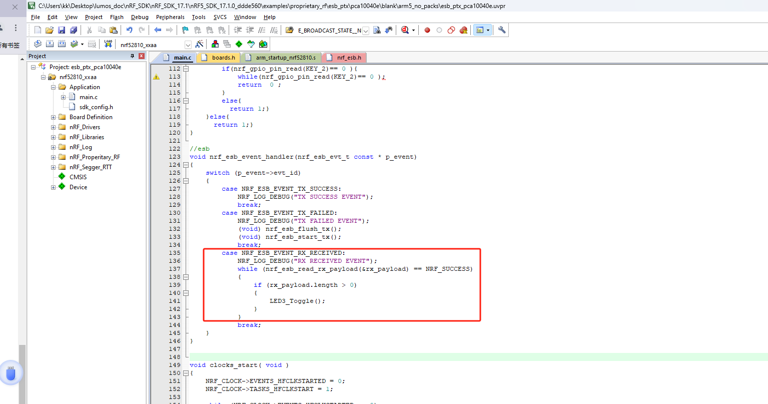 Issue Where Esb Cannot Send Ack In Ble App Uart Sdk17 1 Nordic Qanda Nordic Devzone Nordic