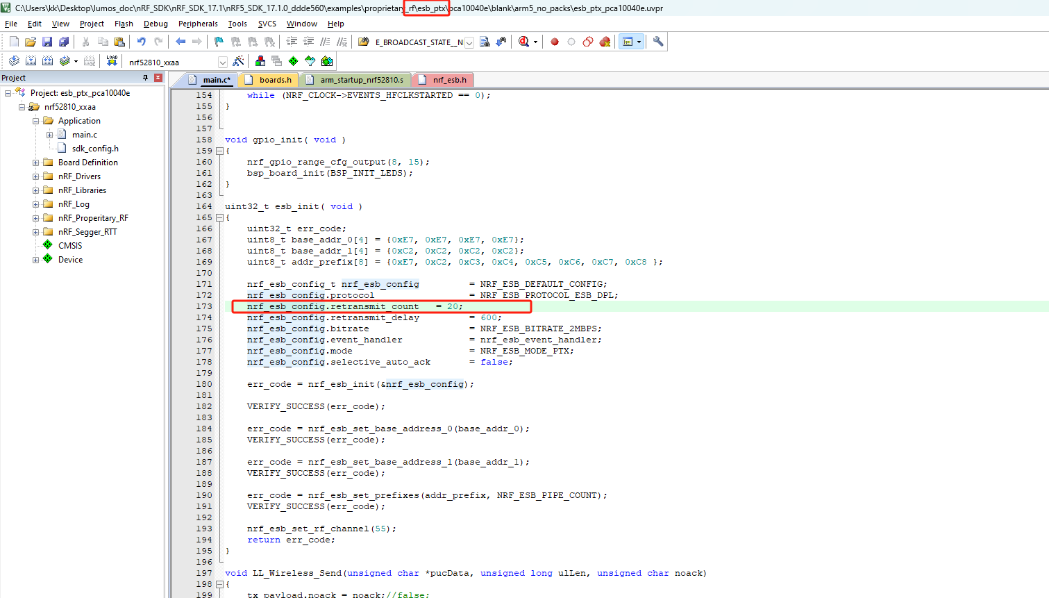 Issue Where Esb Cannot Send Ack In Ble App Uart Sdk17 1 Nordic Qanda Nordic Devzone Nordic