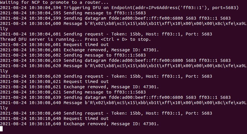 Issue With Nrfutil Doesn T Perform Ota Dfu Over Thread Nordic Qanda Nordic Devzone Nordic