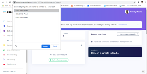 Problem Connecting nRF5340 to EdgeImpulse - Nordic Q&A - Nordic DevZone - Nordic DevZone
