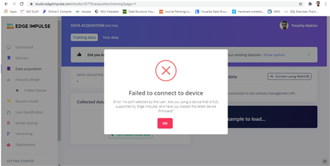 Problem Connecting nRF5340 to EdgeImpulse - Nordic Q&A - Nordic DevZone - Nordic DevZone