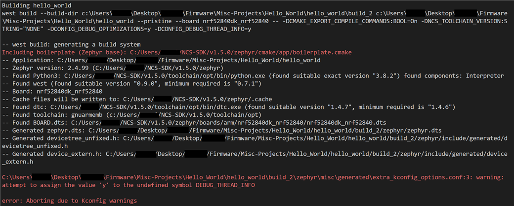 Nrf Connect Sdk 1 5 0 Won T Build Any Application On Vs Code Following Any Of The Official