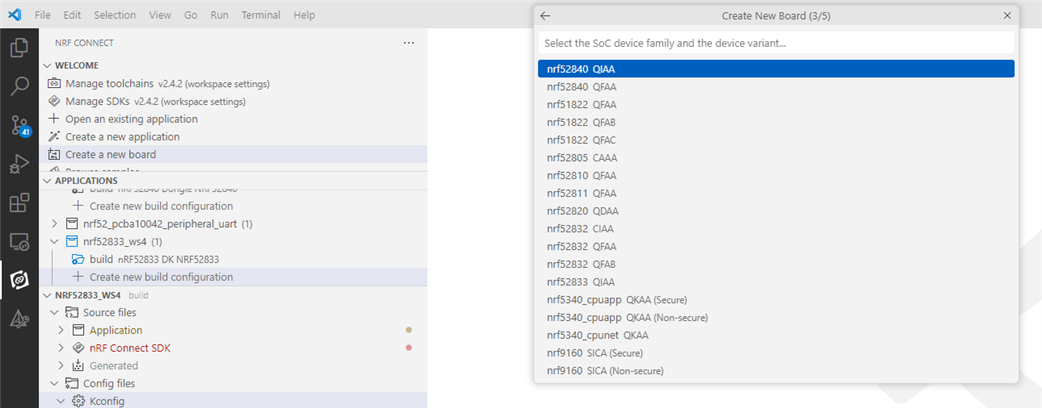 How To Create A New Board With Nrf52833 Qdaa 40 Pin On Nrf Connect Nordic Qanda Nordic