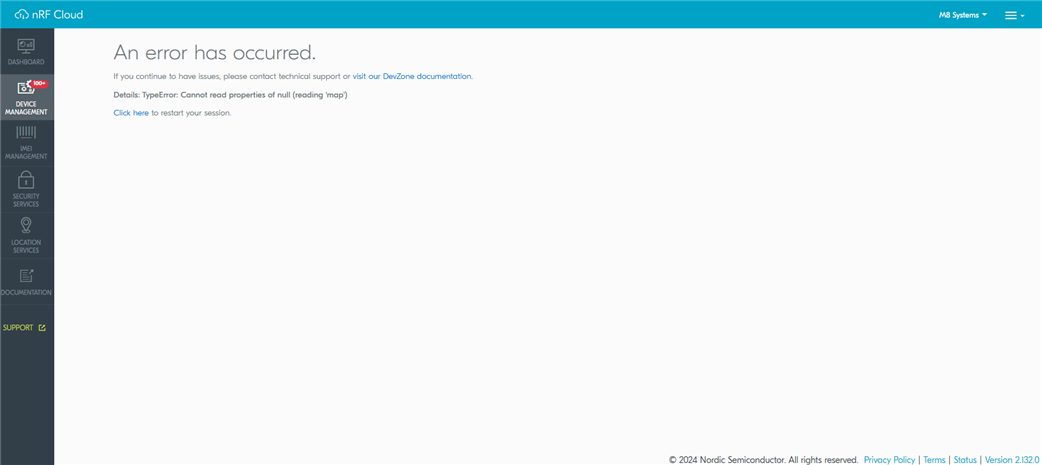 nrfCloud GUI Bugs & Suggested Improvments - Nordic Q&A - Nordic DevZone - Nordic DevZone
