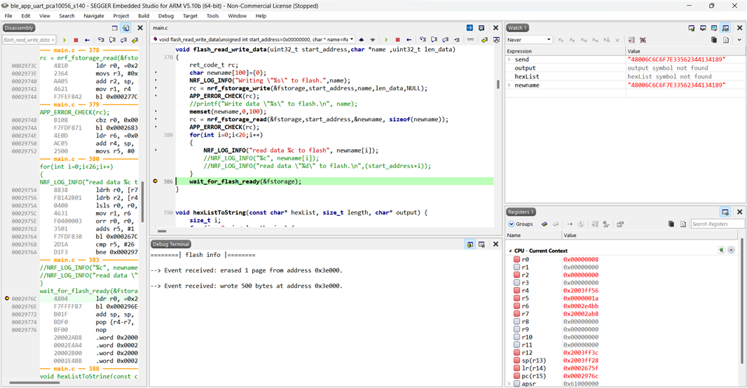 Combine BLE_UART and flash fstorage code - Nordic Q&A - Nordic DevZone - Nordic DevZone