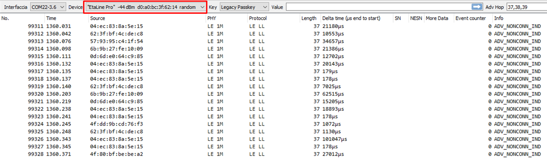 Wireshark Does Not Detect Ble Messages Between Peripheral Ble Uarts And Central Ble Uarts