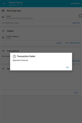 Unable to view Fixed String 24 value from Generic Sensor Server on nRF Mesh App for Android ...