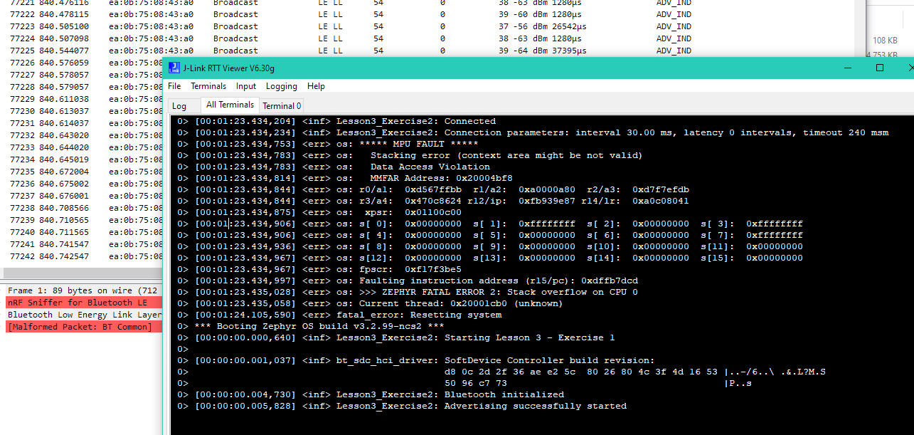 BLE Fund lesson 6 ex 2 crash - Nordic Q&A - Nordic DevZone - Nordic DevZone