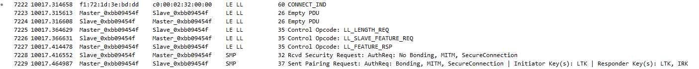 bt_conn_le_create(...) sends unwanted pairing request - Nordic Q&A - Nordic DevZone - Nordic DevZone