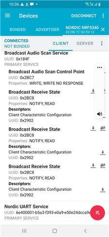 Why the nRF Connect mobile application can't read the BASS Receive state data? - Nordic Q&A ...