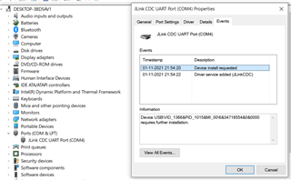 The JLink UART (COM) Port disappears - Nordic Q&A - Nordic DevZone - Nordic DevZone