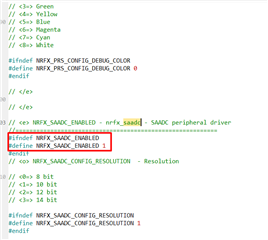 Add SAADC peripheral (and others) to example project - Nordic Q&A - Nordic DevZone - Nordic DevZone