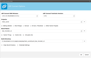 Developing a Hello World sample using Segger Studio and the nRF Connect SDK for a BBC Microbit ...