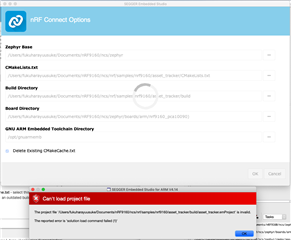 Can't load project file on nRF9160 DK - Nordic Q&A - Nordic DevZone - Nordic DevZone