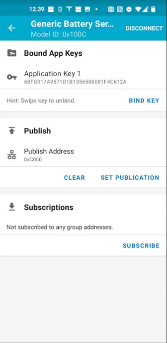 Generic Battery Server Status Is Not Seen In Nrf Mesh App Nordic Qanda Nordic Devzone Nordic