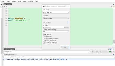 SES just searched the files which are open in the edit window when I searched a string using ...