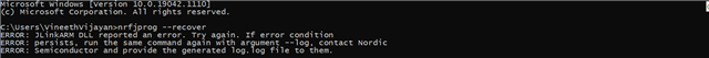Error Could Not Fetch Memory Size Of Target Devkit Error Error Occured When Get Library Info