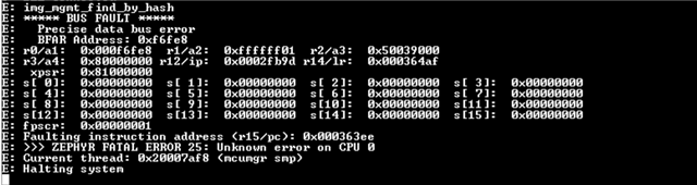 Bus Fault Mcumgr App Core Image Confirmation Set Pending Permanant Command Send Bus Fault If