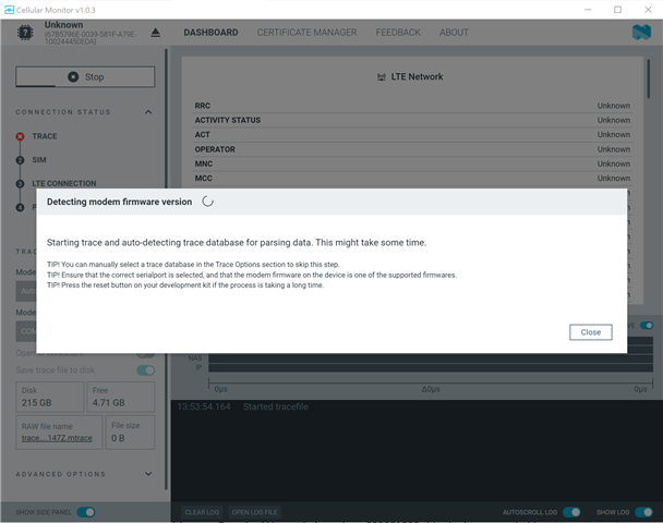 nrf9160 thing plus + Cellular Monitor Stuck Forever - Nordic Q&A - Nordic DevZone - Nordic DevZone