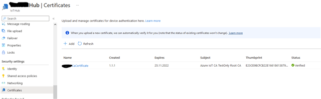 AZURE IoT Hub Demo on nRF9160: Error -111 - Nordic Q&A - Nordic DevZone - Nordic DevZone