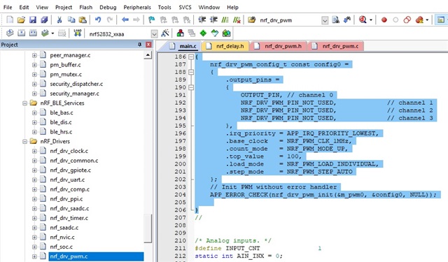 Undefined symbol nrf_drv_pwm_init (referred from main.o). - Nordic Q&A - Nordic DevZone - Nordic ...