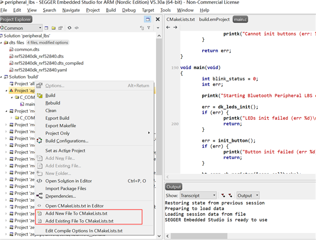 Problem With Adding Files To Ncs Projects Nordic Qanda Nordic Devzone Nordic Devzone