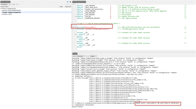 Ncs Build Sample Failed Core Cm33 H No Such File Or Directory Nordic Qanda Nordic Devzone