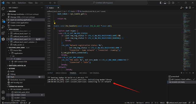 The code for the lesson5 exercise1 of Cellular IoT Fundamentals in the DevAcademy could not be ...