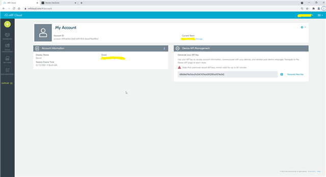 nRF Cloud does not allow to add new devices (account input field missing) - Nordic Q&A - Nordic ...