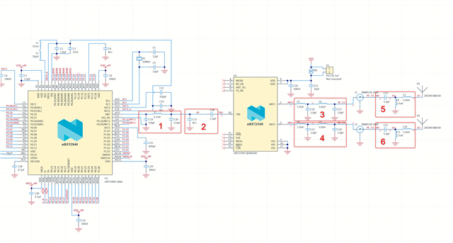 Matching Network Between Nrf21540 And Nrf52840 And The Output Antenna Matching Network Of 