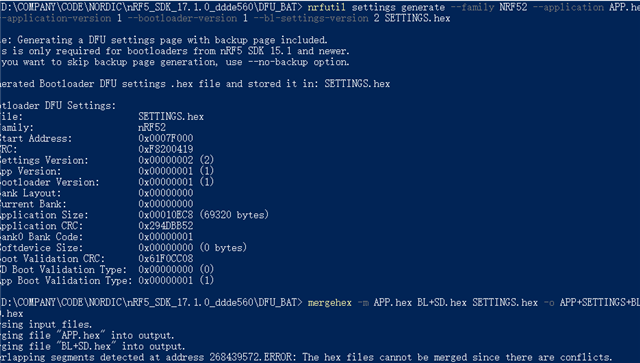DFU merging error - Nordic Q&A - Nordic DevZone - Nordic DevZone