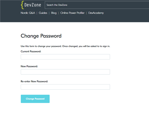 Cannot Reset Password In Nordic Devzone Nordic Qanda Nordic Devzone Nordic Devzone