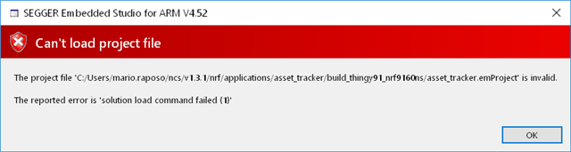 Cannot build for Thingy91 - Nordic Q&A - Nordic DevZone - Nordic DevZone