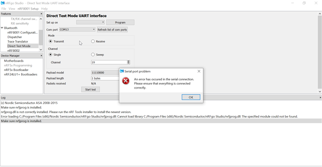 DTM Mode Issue on nRF52832 chipset - Nordic Q&A - Nordic DevZone - Nordic DevZone