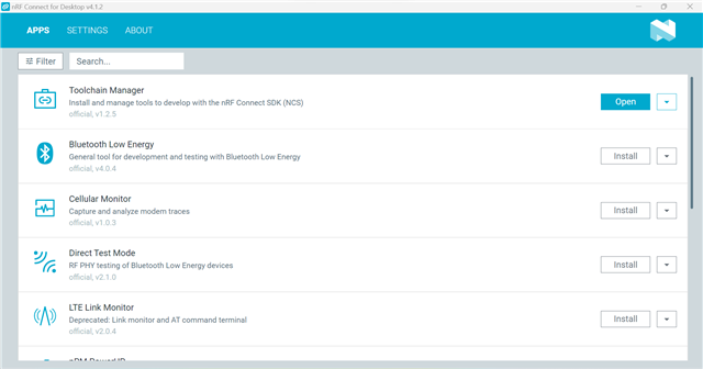 Nrf Connect For Desktop V4 1 2 Doesn T Show Toolchain Manager Option On Windows 11 Nordic Qanda