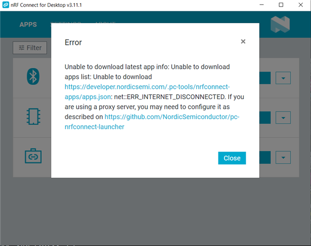 Nrf Connect For Desktop V3 11 1 Fails Without Internet Connection