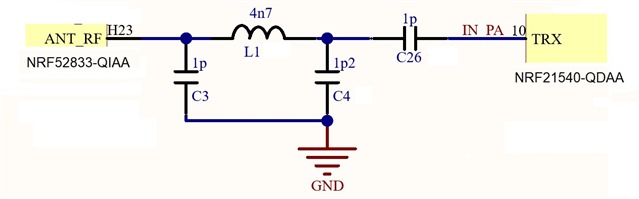 Matching Network between NRF52833 and NRF21540 - Nordic Q&A - Nordic ...