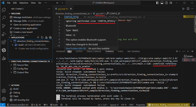 prj.cnf malform error. - Nordic Q&A - Nordic DevZone - Nordic DevZone