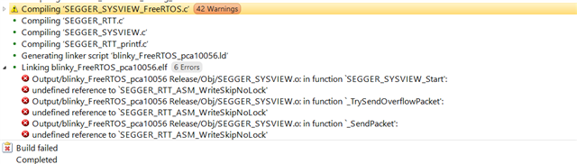 Error while integrating System view with segger embedded studios. Any linker settings? - Nordic ...