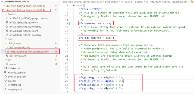 Configuration of CTE data transmission and reception in low-power Bluetooth AOD mode using ...