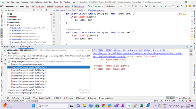 BuildConfig Error When upgrade common Library. - Nordic Q&A - Nordic DevZone - Nordic DevZone
