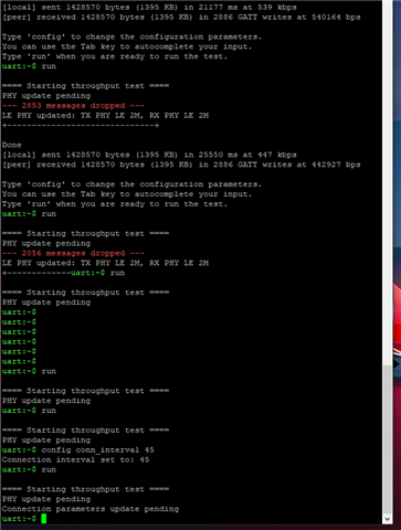 Central role stop displaying throughput results - Nordic Q&A - Nordic DevZone - Nordic DevZone